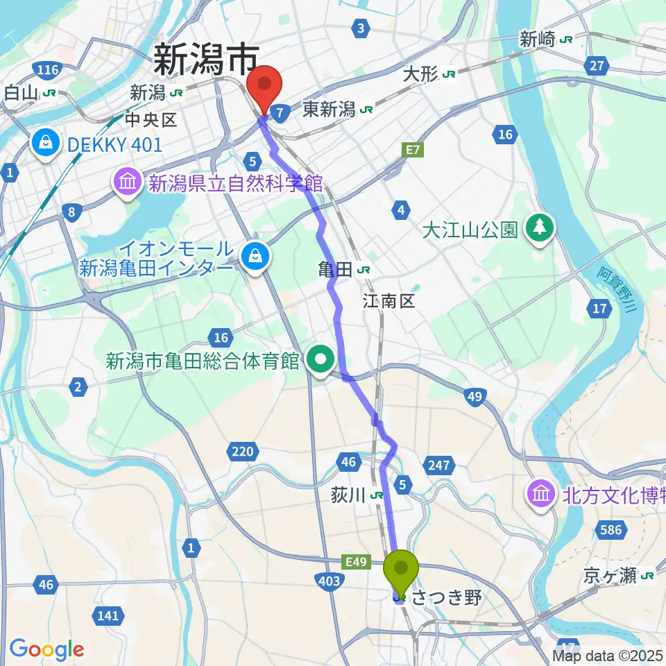 さつき野駅からSTB Studioへのルートマップ - MDATA